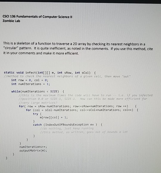 Csci 136 Fundamentals Of Computer Science Ii Zombie