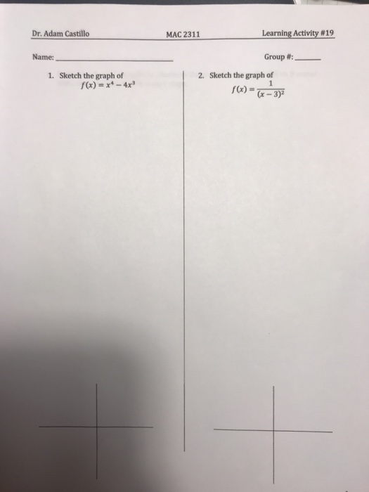 Solved Dr. Adam Castillo MAC 2311 Learning Activity #19 | Chegg.com