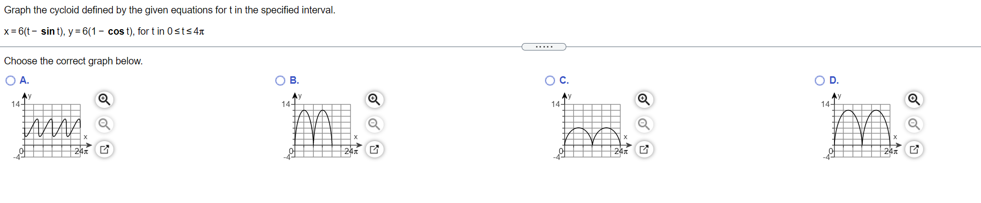 Solved Graph the cycloid defined by the given equations for | Chegg.com