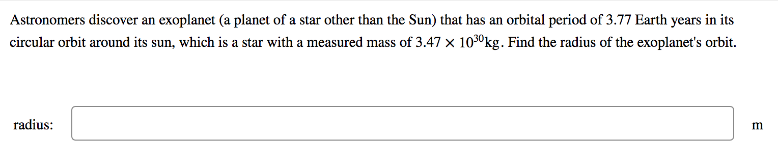 Solved Astronomers discover an exoplanet (a planet of a star | Chegg.com
