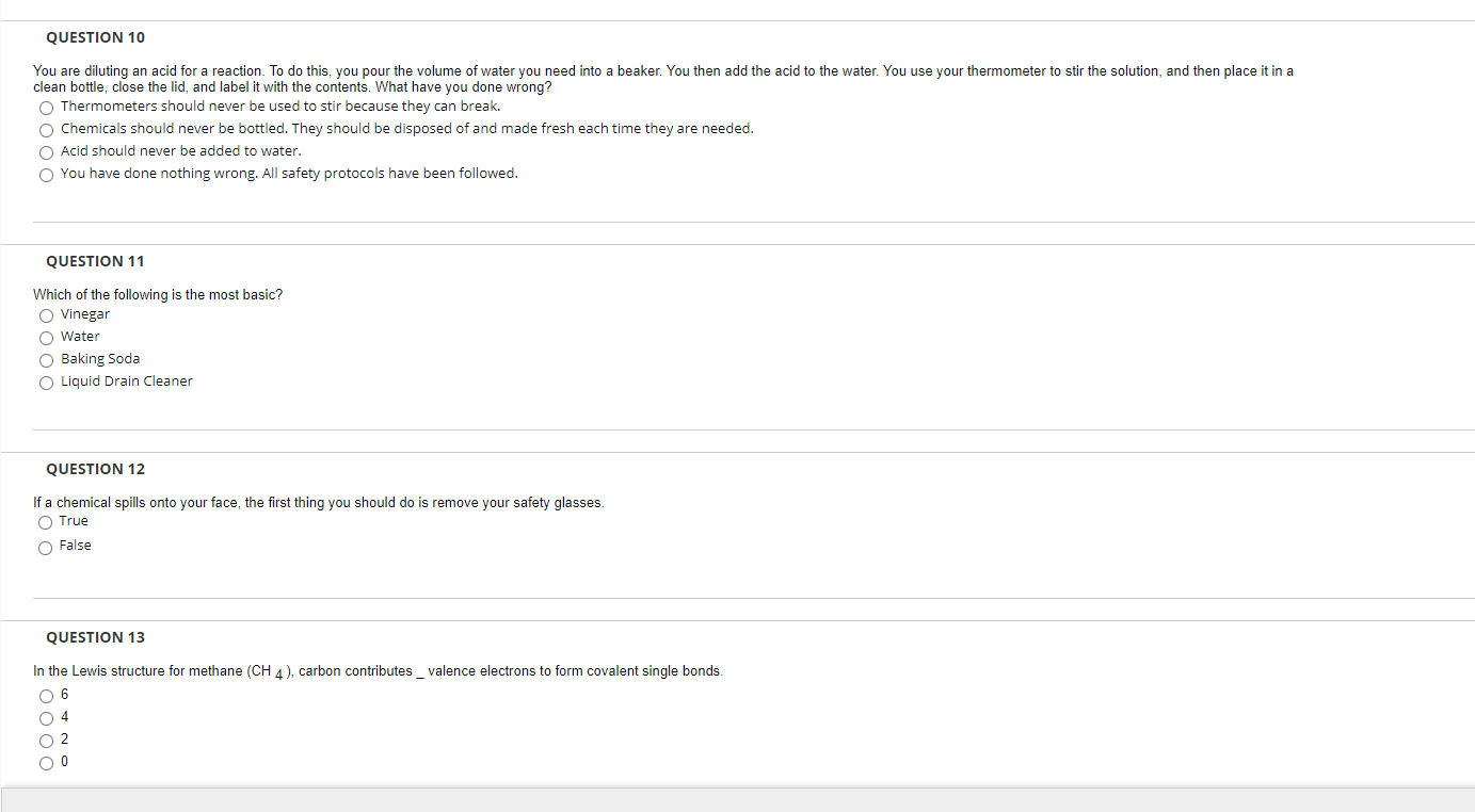 Solved QUESTION 10 You are diluting an acid for a reaction. | Chegg.com