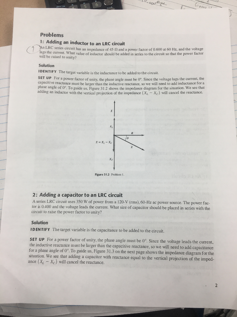 Solved 6 5 Problems 1: Adding an inductor to an LRC circuit | Chegg.com