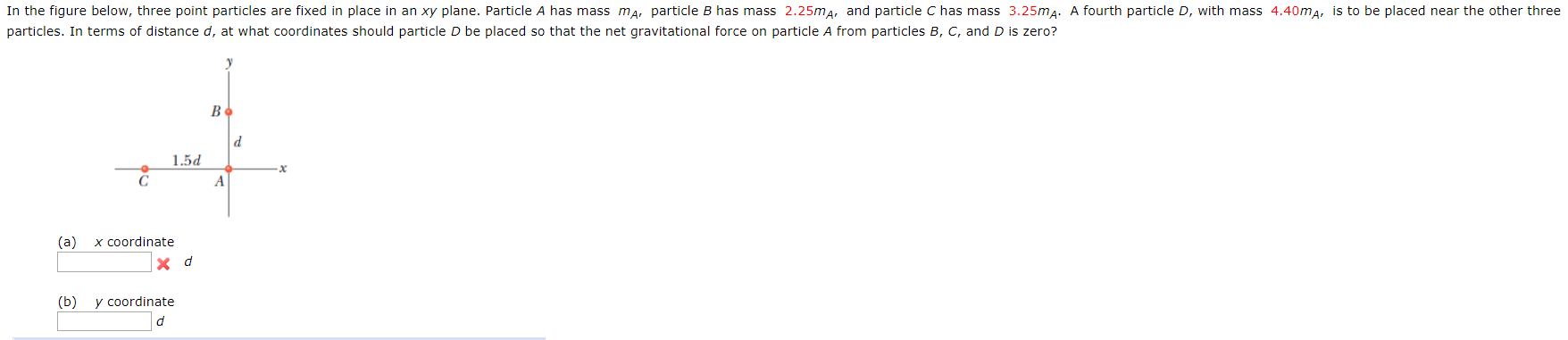 Solved In the figure below, three point particles are fixed | Chegg.com