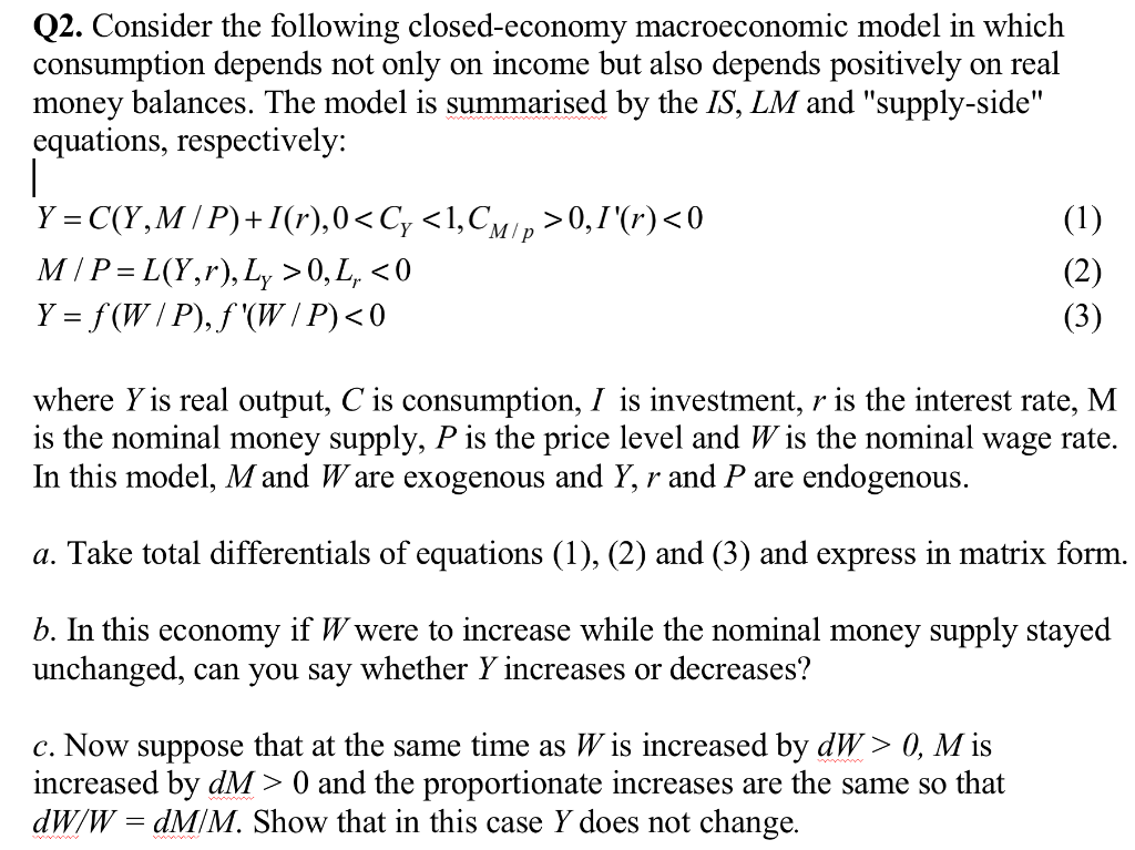 Solved Q2. Consider the following closed-economy | Chegg.com