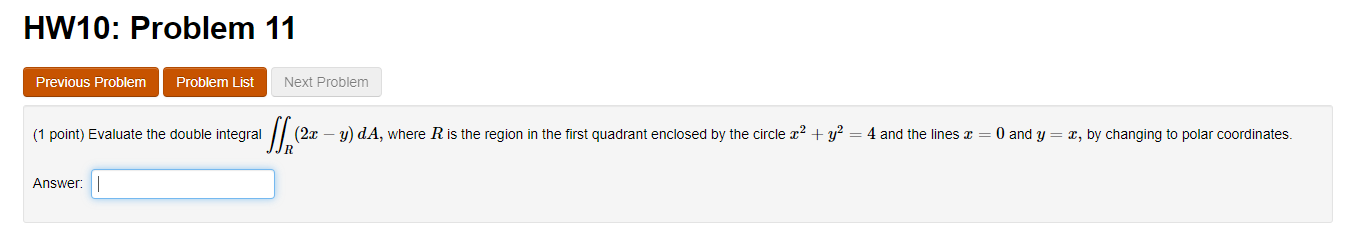 Solved HW10: Problem 11 Previous Problem Problem List Next | Chegg.com