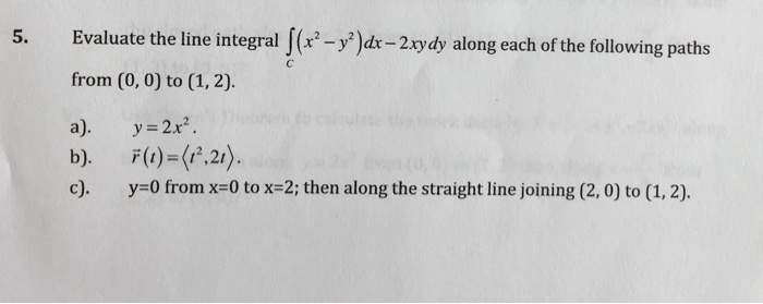 Solved Evaluate the line integral integral_C(x^2 - y^2)dx - | Chegg.com