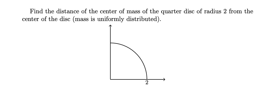 Solved Find the distance of the center of mass of the | Chegg.com