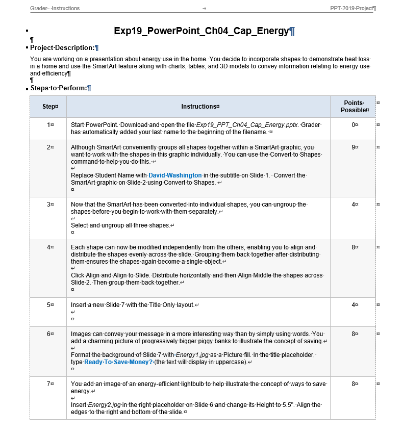 Grader--Instructions PPT-2019-Project | Chegg.com