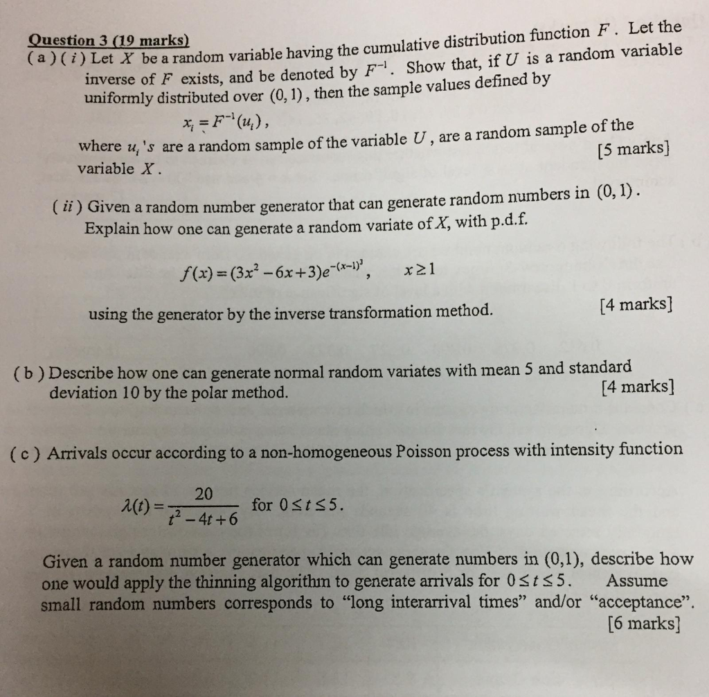 a random variable having the cumulative distribution | Chegg.com