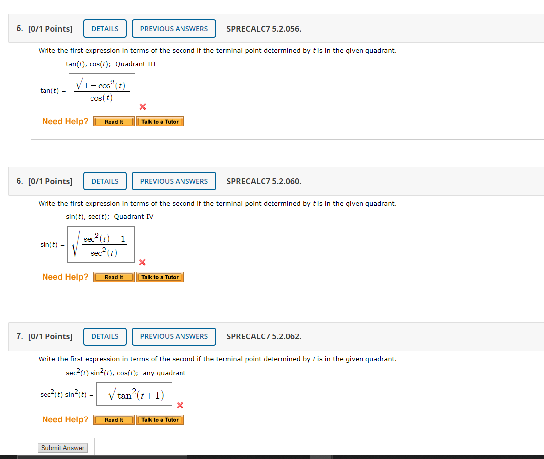 Solved 5. [0/1 Points] DETAILS PREVIOUS ANSWERS SPRECALC7 | Chegg.com