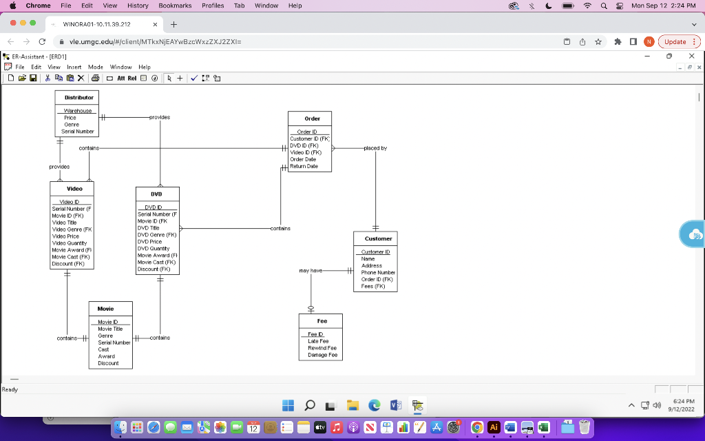 Based on the ERD diagram I need help to create | Chegg.com
