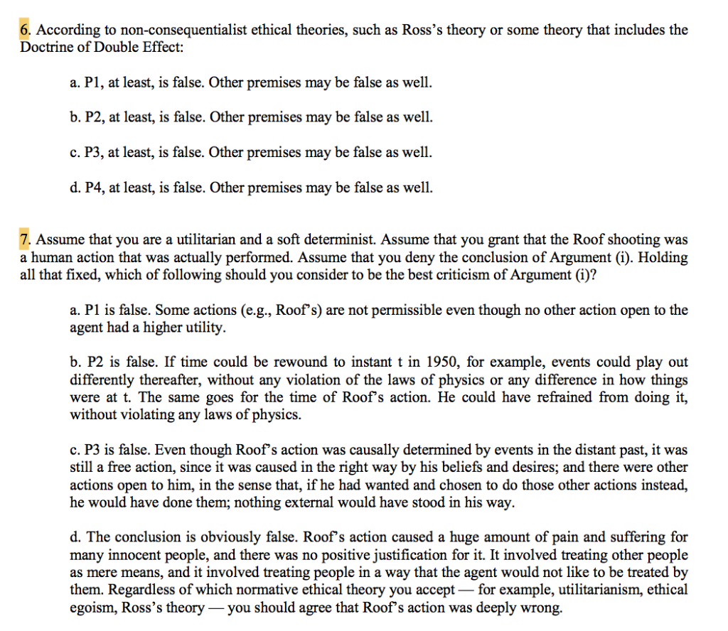Argument (i) P1 An action A is morally permissible if | Chegg.com