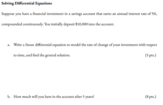 Solved Solving Differential Equations Suppose you have a | Chegg.com