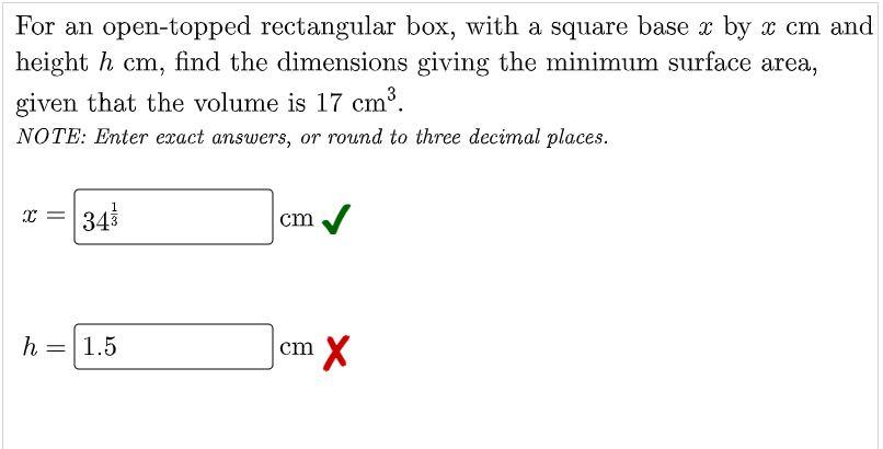 Solved For an open-topped rectangular box, with a square | Chegg.com