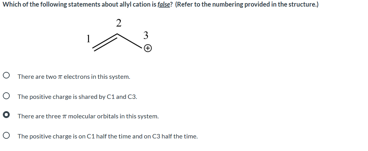 Solved Which of the following statements about allyl cation | Chegg.com