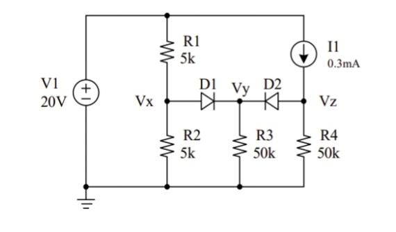 Solved Determine whether the diode of the following circuit | Chegg.com