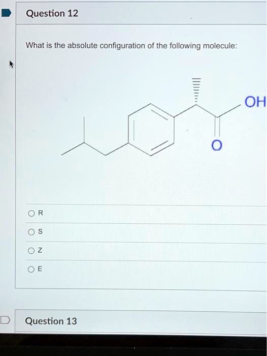 Solved What is the absolute configuration of the following | Chegg.com