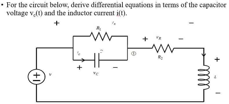 Solved For the circuit below, derive differential equations | Chegg.com