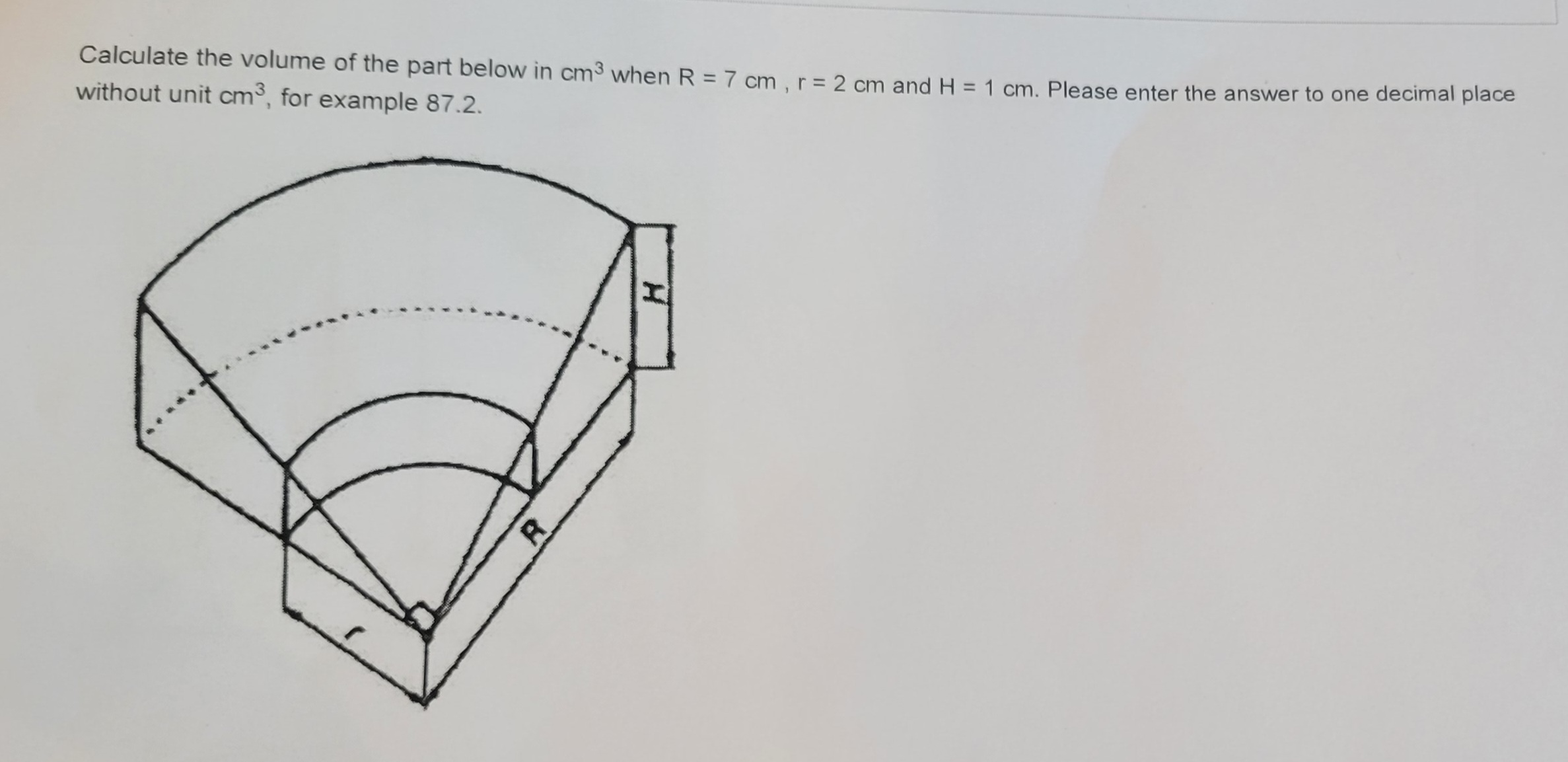 Solved Calculate the volume of the part below in cm3 ﻿when | Chegg.com