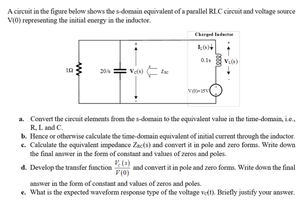 Solved A circuit in the figure below shows the s-domain | Chegg.com
