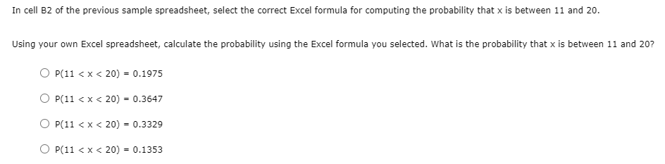 Solved 8. Using Excel - Exponential probabilities Consider | Chegg.com