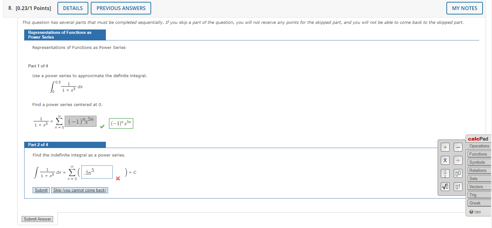 Solved Representations of Functions as Power Series Part 1 | Chegg.com