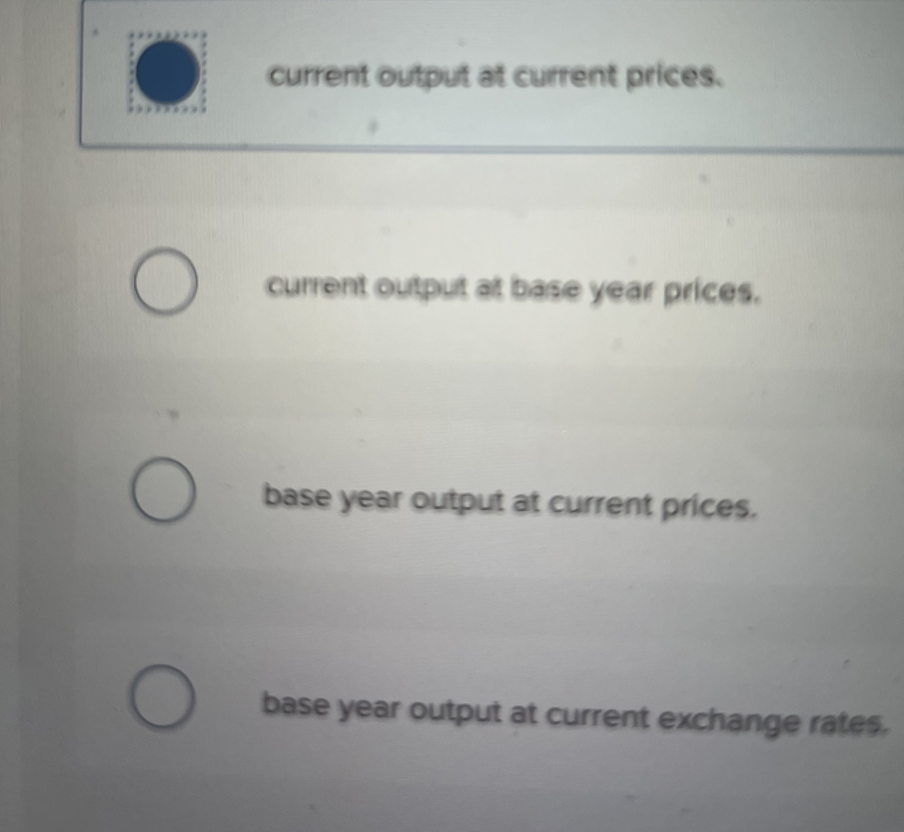 Solved current output at curtent prices. curfent output at | Chegg.com