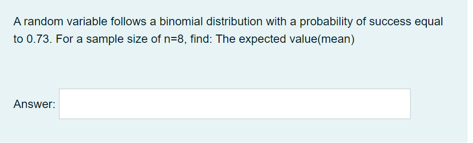 Solved A random variable follows a binomial distribution | Chegg.com