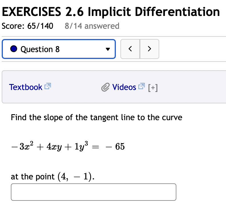 Solved XERCISES 2.6 Implicit Differentiation Progress saved | Chegg.com