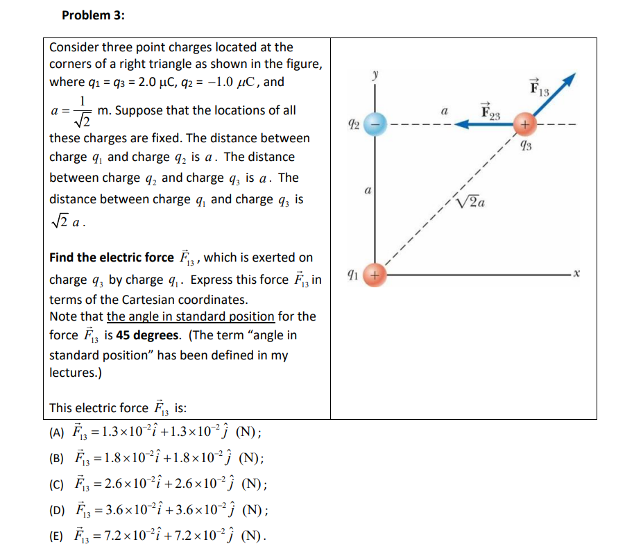 [solved] Consider Three Point Charges Located At The Corner