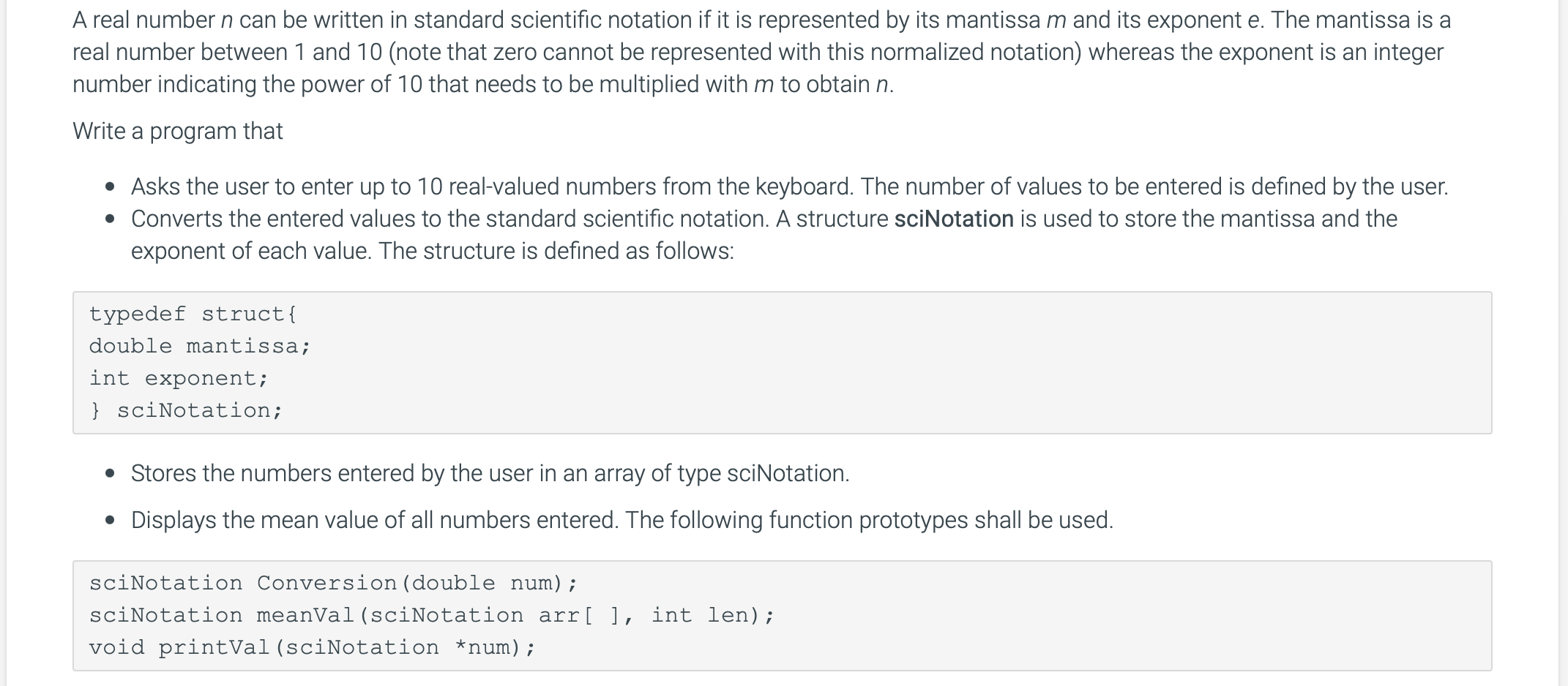 Solved Conversion: receives as input a double and returns | Chegg.com