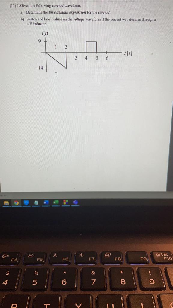 Solved (15) 1. Given the following current waveform, a) | Chegg.com