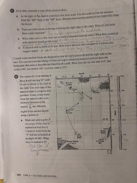 (1) As a class, examine a copy of the nautical char. | Chegg.com
