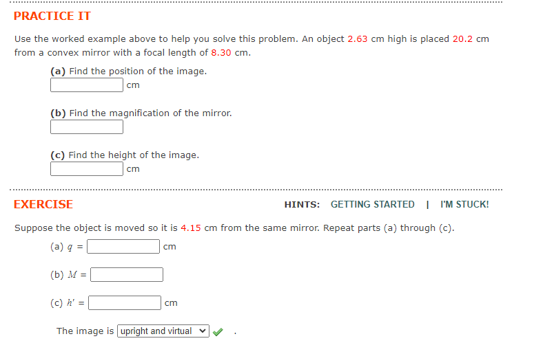 Solved GOAL Calculate properties of a convex mirror. PROBLEM | Chegg.com