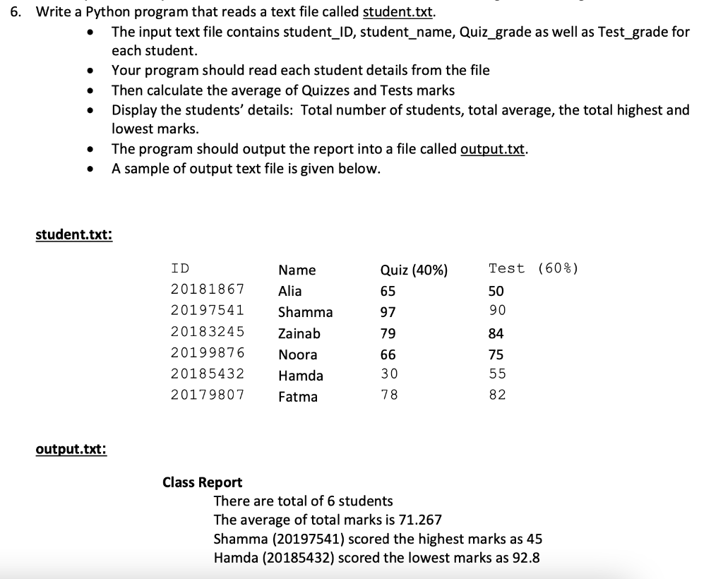 Solved 6 0 Write A Python Program That Reads A Text File 3267