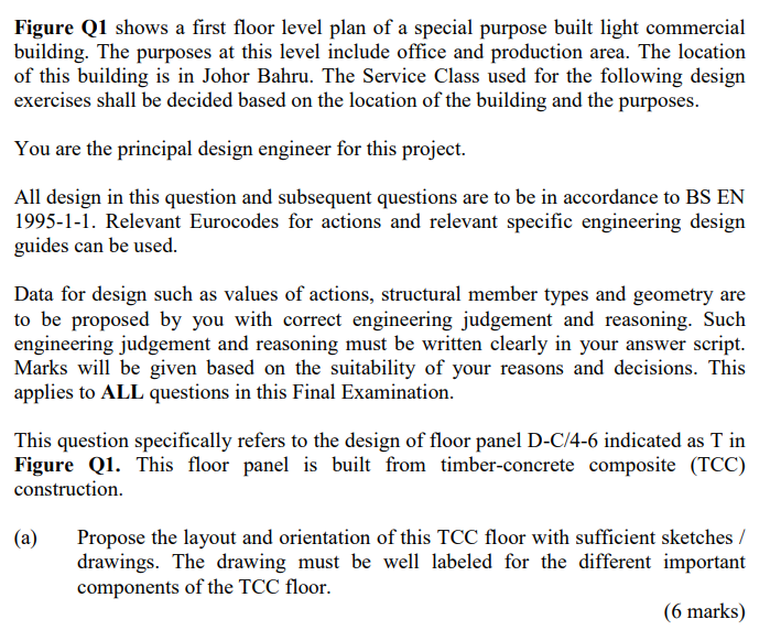 Solved Figure Q1 shows a first floor level plan of a special | Chegg.com