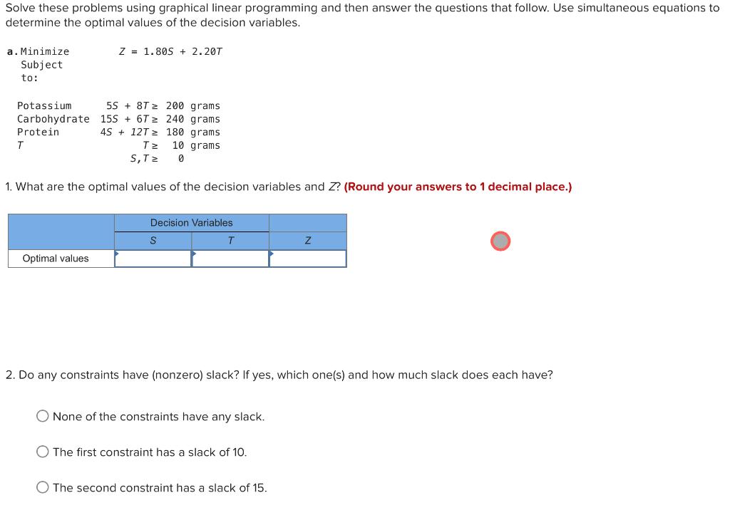 Solved Solve these problems using graphical linear | Chegg.com