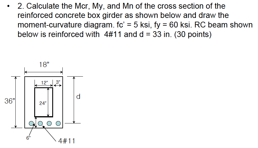 Solved 2. Calculate the Mcr, My, and Mn of the cross section | Chegg.com