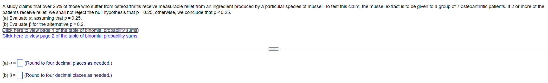 Solved patients receive relief, we shall not reject the null | Chegg.com