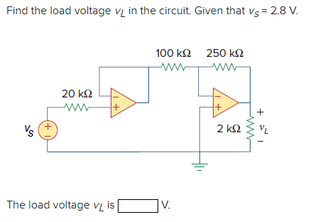 Solved Find the load voltage vL in the circuit. Given that | Chegg.com