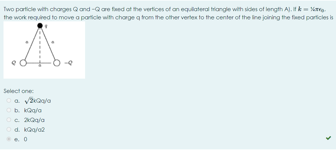 Solved Two particle with charges Q and -Q are fixed at the | Chegg.com