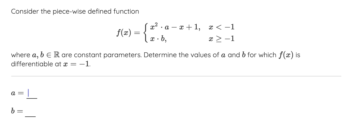 Solved Consider the piece-wise defined function f() S x2 •a | Chegg.com