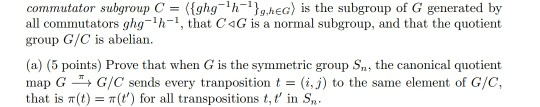 commutator subgroup C (ghg h1gheG is the subgroup of | Chegg.com