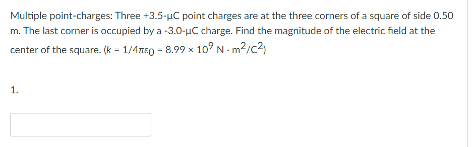 Solved Multiple point-charges: Three +3.5−μC point charges | Chegg.com