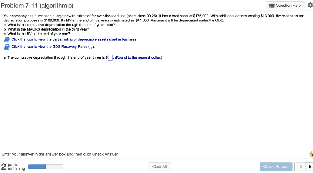 Solved Problem 7-11 (algorithmic) Question Help Your company | Chegg.com