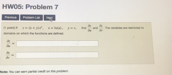 Solved HWO5: Problem 7 Previous Problem ListN (I point) If | Chegg.com