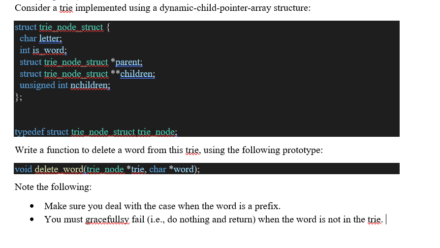 Solved Consider a trie implemented using a | Chegg.com