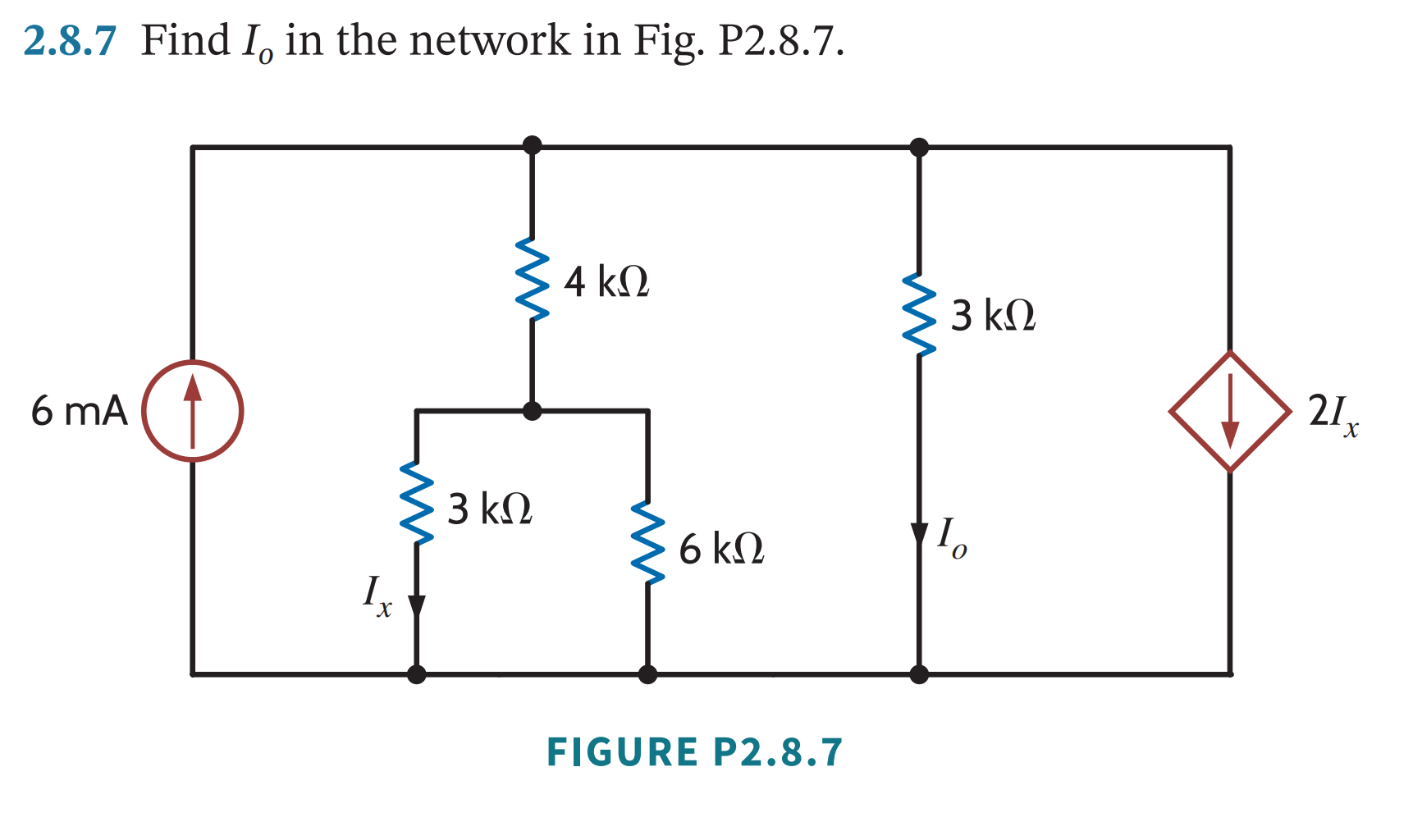 Solved 2.8.7 Find I0 in the network in Fig. P2.8.7. FIGURE | Chegg.com