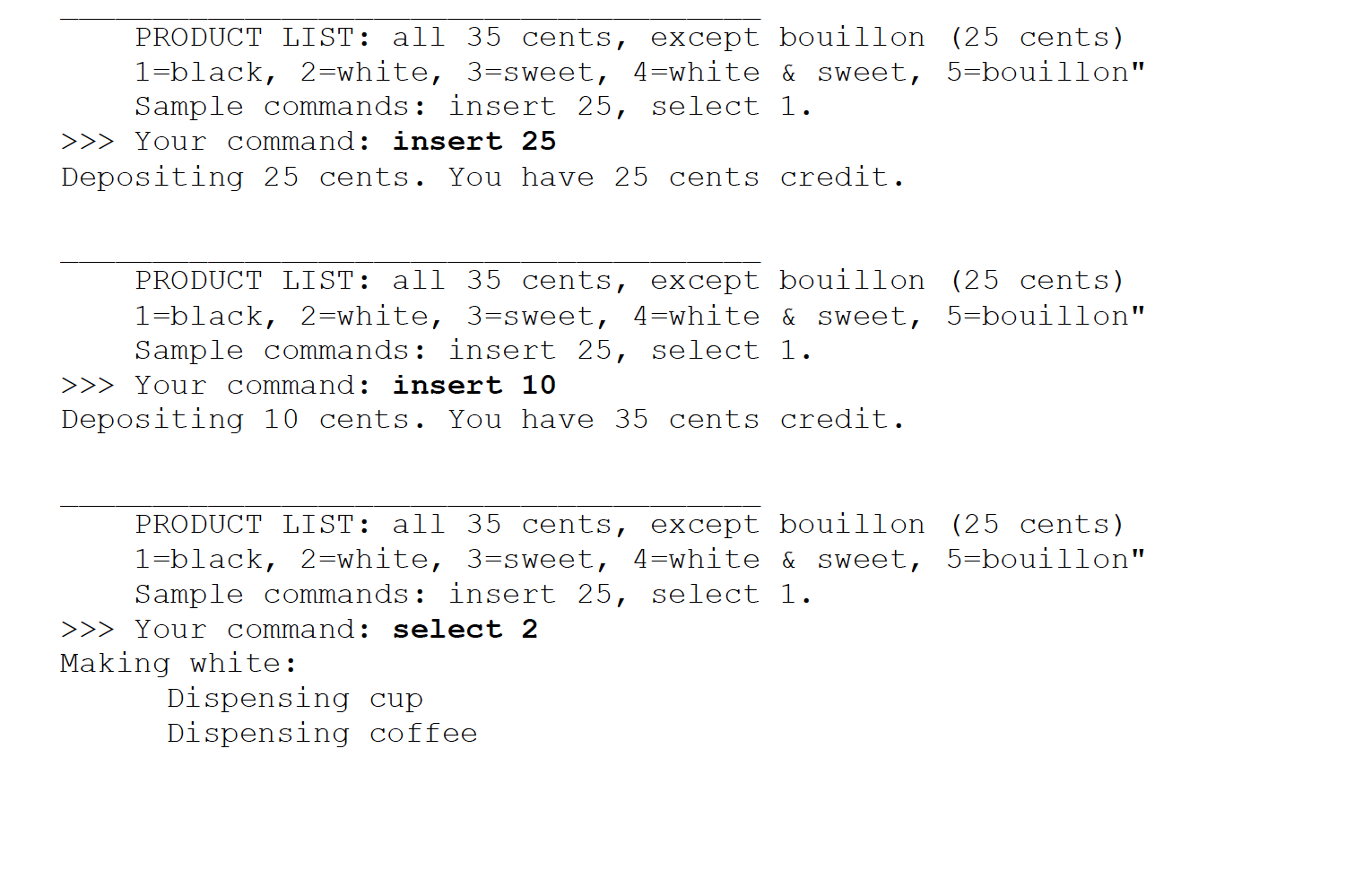 Project 4: Coffee Machine CS 1410 Background In this | Chegg.com