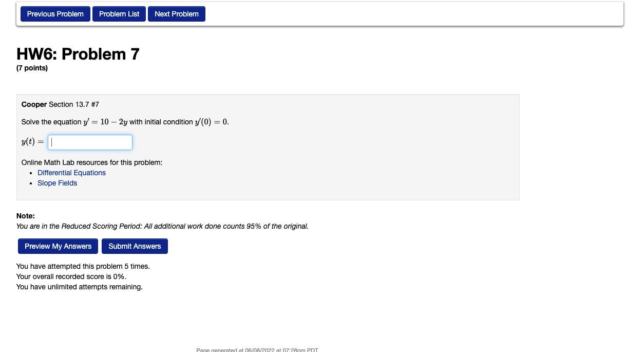 Solved Previous Problem Problem List Next Problem HW6: | Chegg.com